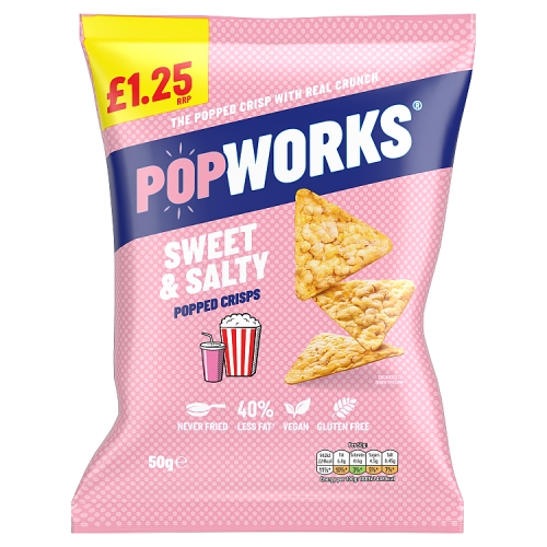 Popworks Sweet & Salty Popped Crisps £1.25 RRP PMP 50G | SPAR